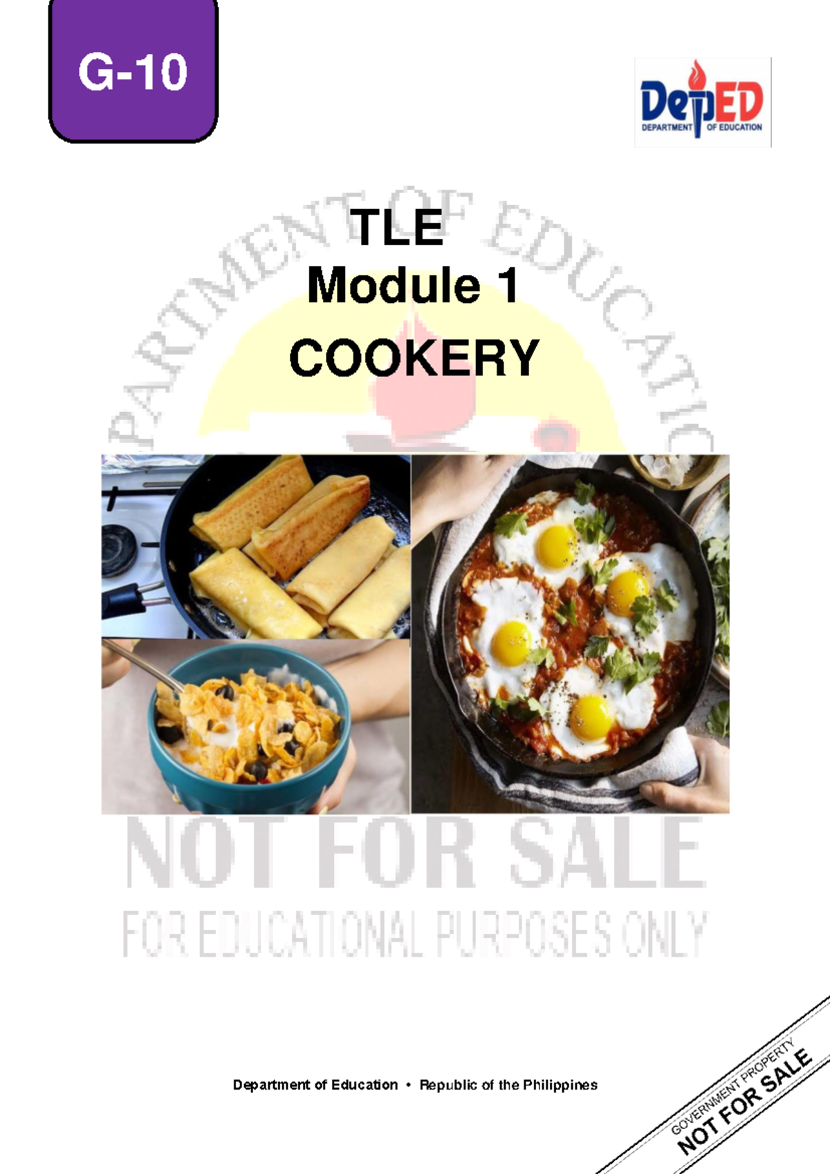TLE G 10 Module 1 Cookery Week 1 Lesson 1 Perform mise en place Prepare ...