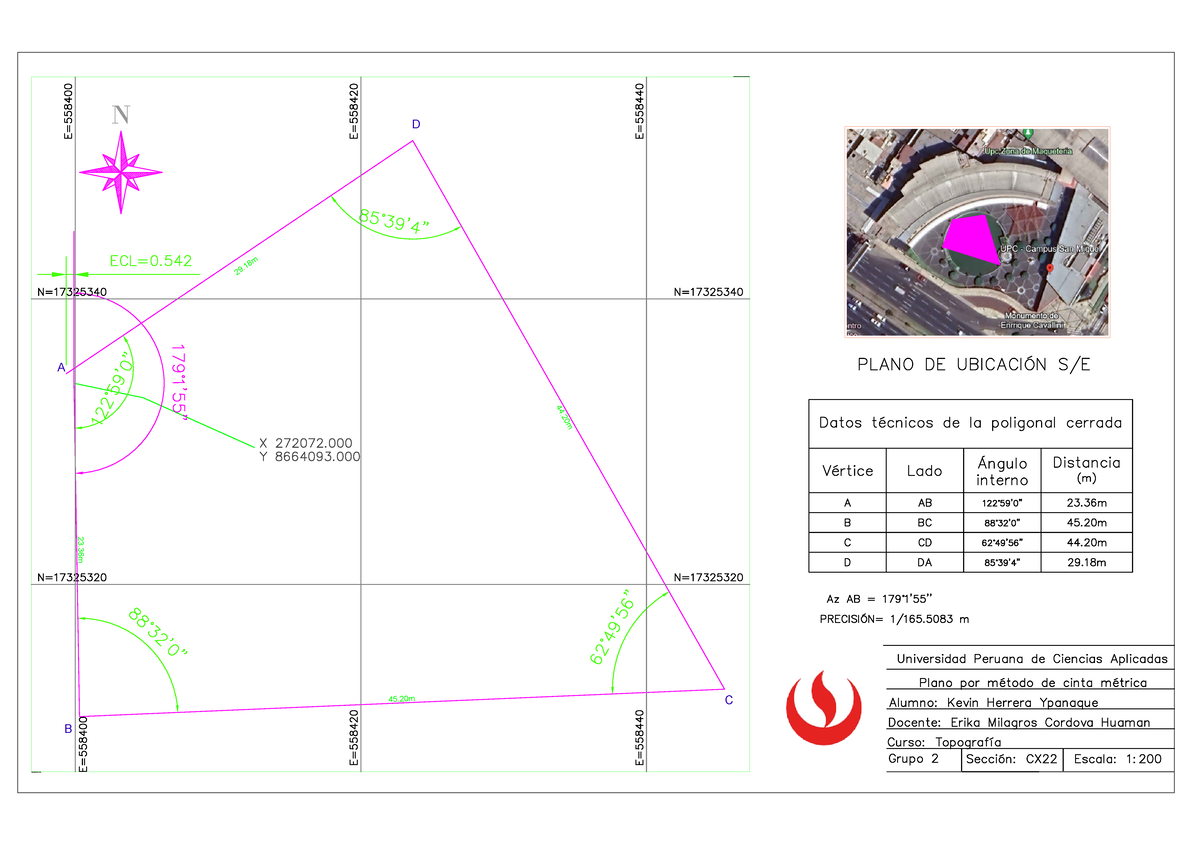 Plano kevin herrera topo-Layout 1 - Topografia - B C D 23 45 44 29 A N ...