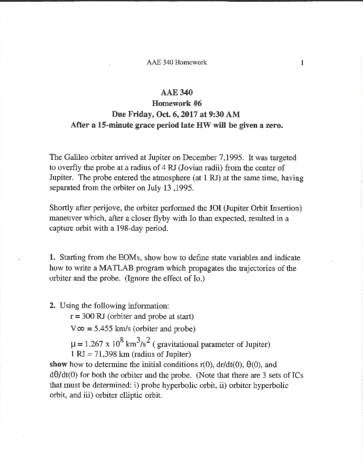Aae340 Homework 6 - AAE 340 Homework 1 AAE 340 Homework Due Friday, Oct. 6, 2017 at 9:30 AM ...