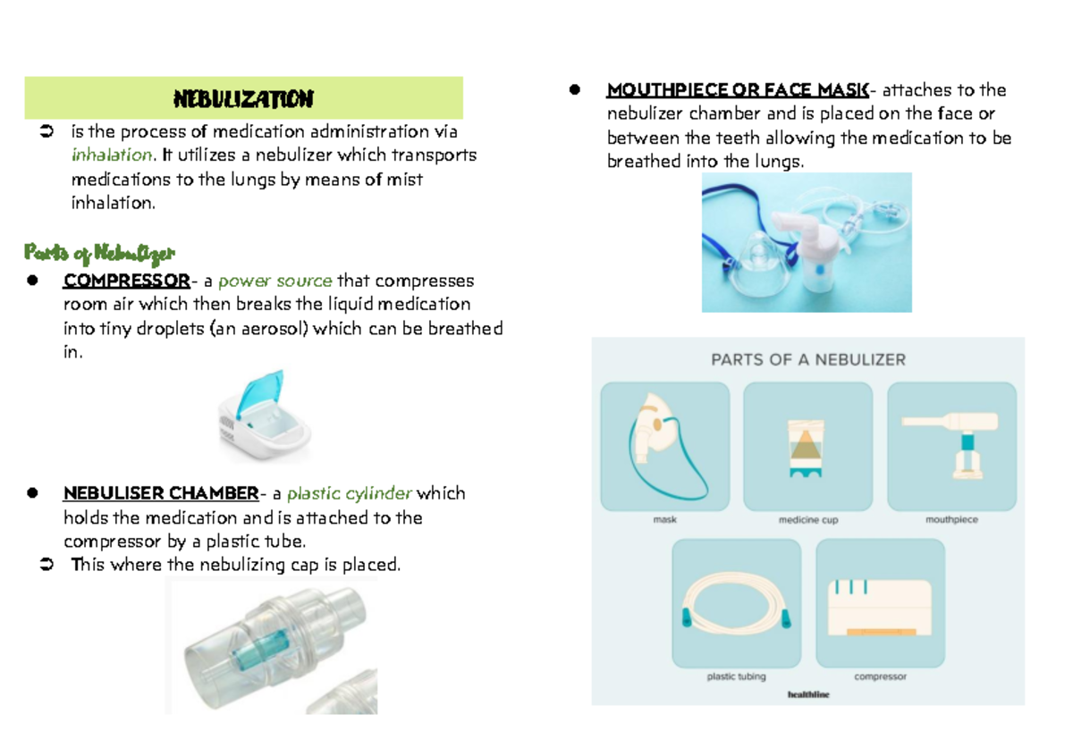 Nebulization - this is only a summary for reviews in exams in school ...
