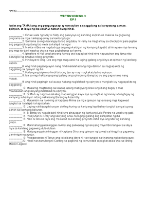 Ww2 - MATH 5 Written Work No. 2 Quarter 3 Name