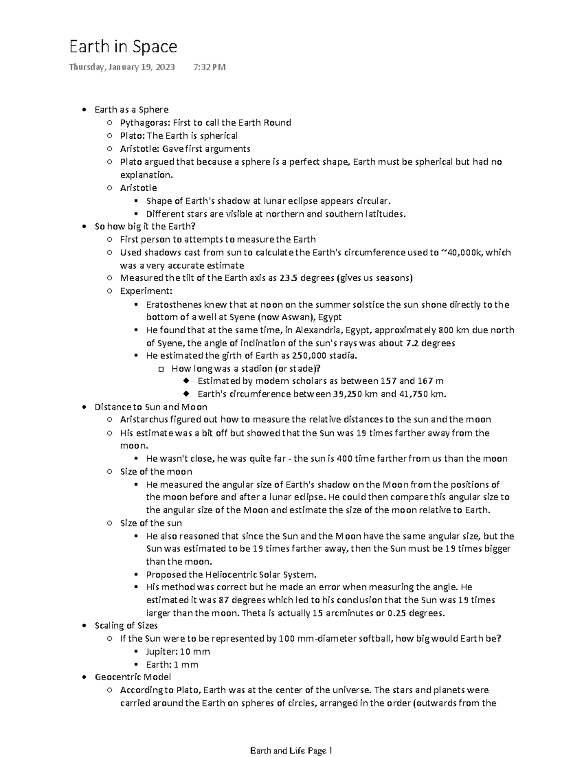 Earth in Space - Earth as a Sphere Pythagoras: First to call the Earth ...