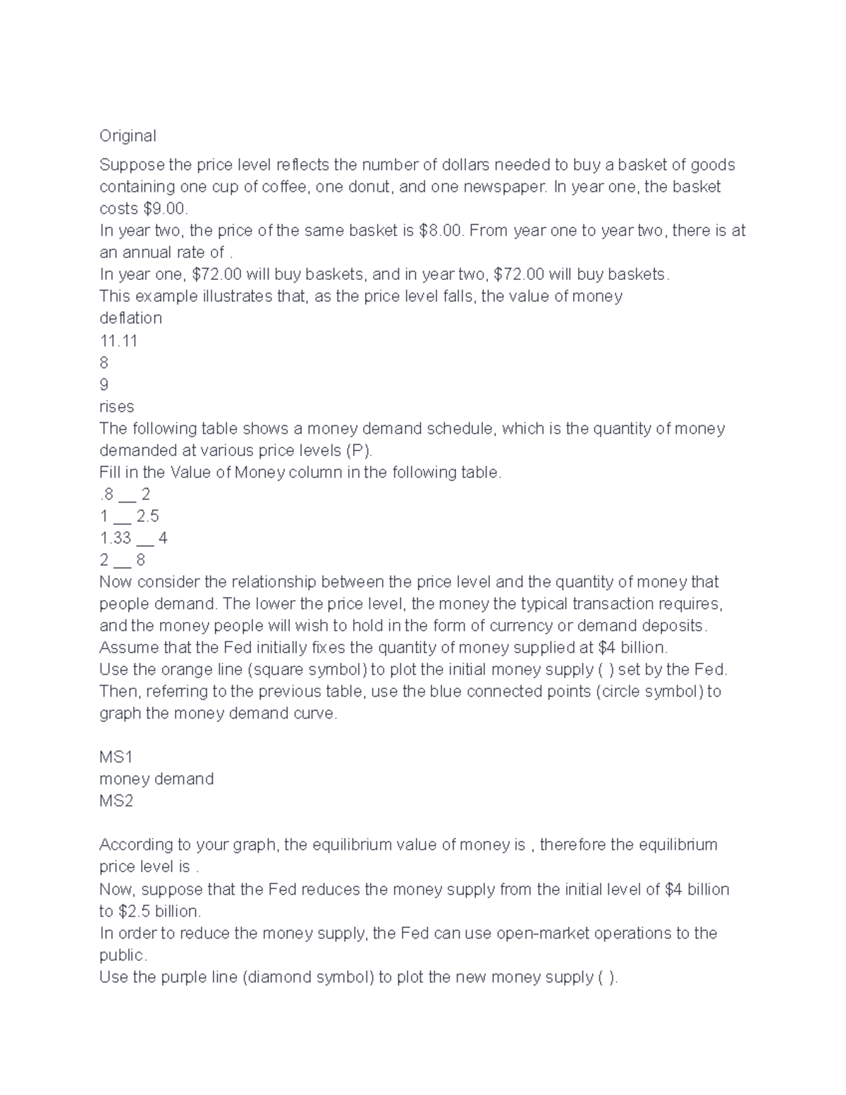 macroeconomics 214 - Original Suppose the price level reflects the ...