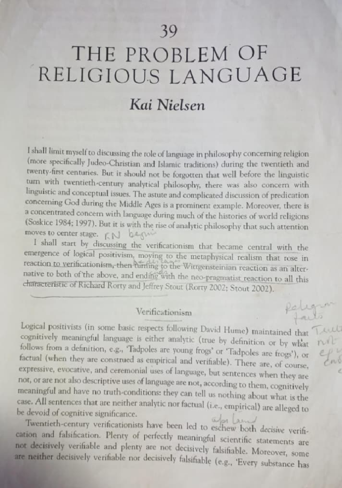 Problem of language (por) text - 39 THE PROBLEM OF RELIGIOUS LANGUAGE ...