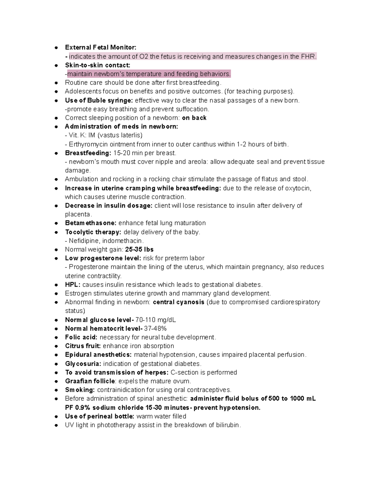 OB ATI - OB notes, unitek college, Bakersfield - External Fetal Monitor ...