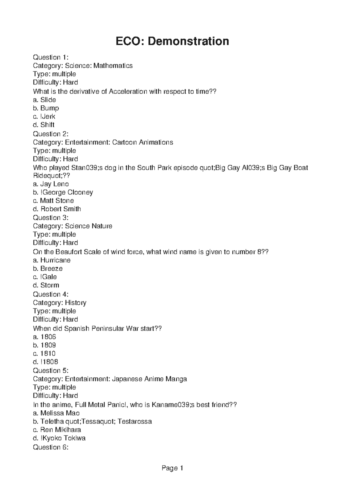 ECO320 Lab Report 10 - ECO: Demonstration Question 1: Category: Science: Mathematics Type ...
