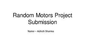 IMT Lisa Benton Ashish Sharma - Name Ashish Sharma Question 1 Instance 1 - The first instance ...