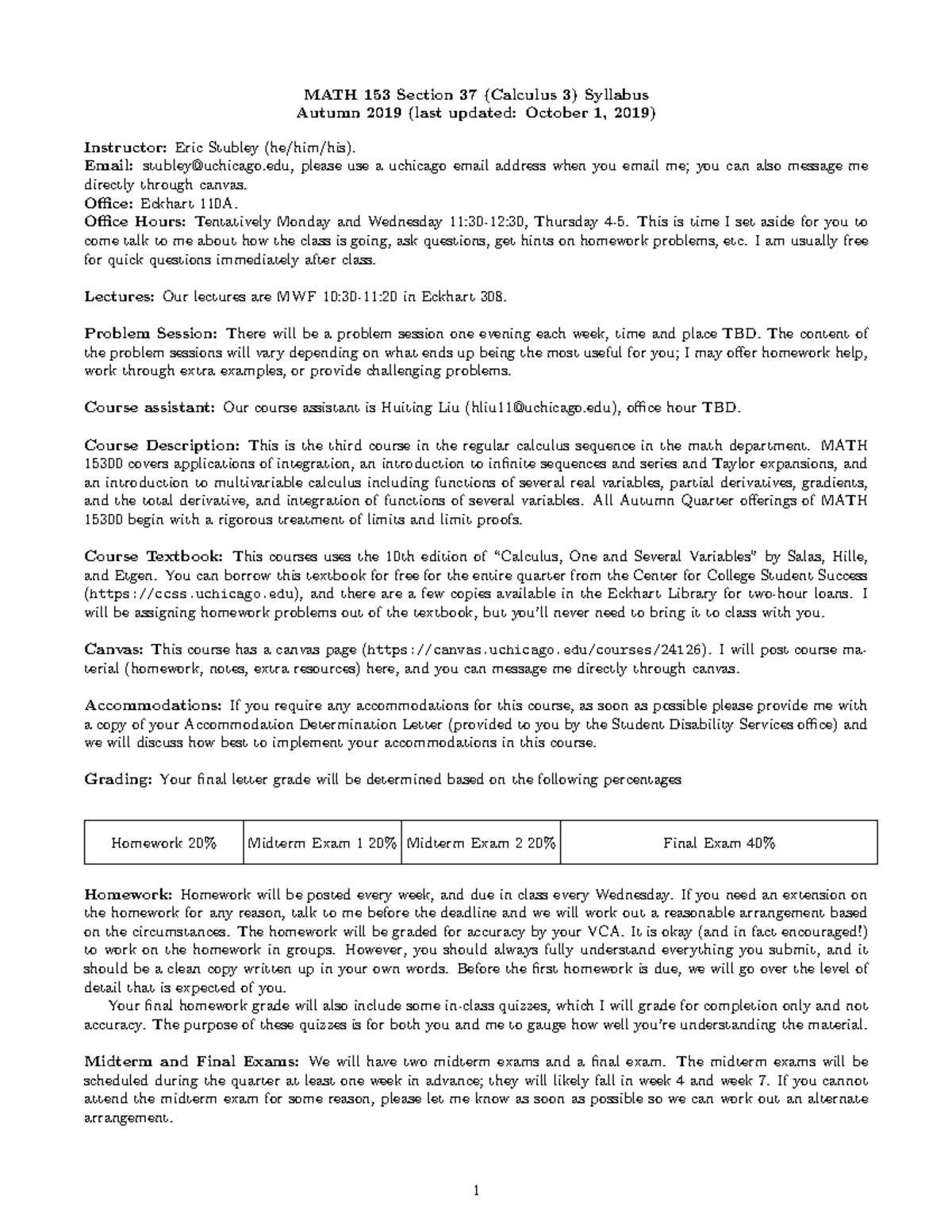 Math 153 section 37 syllabus - MATH 153 Section 37 (Calculus 3 ...