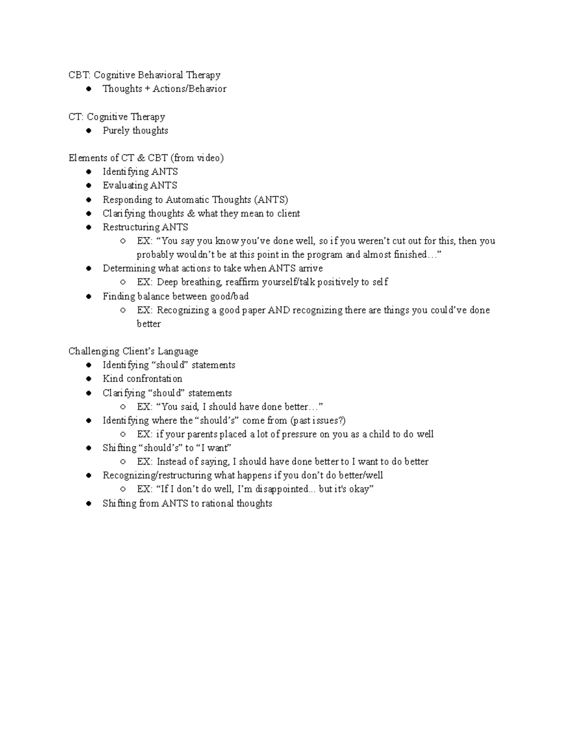 10 27 21 CBT - notes from lecture - CBT: Cognitive Behavioral Therapy ...