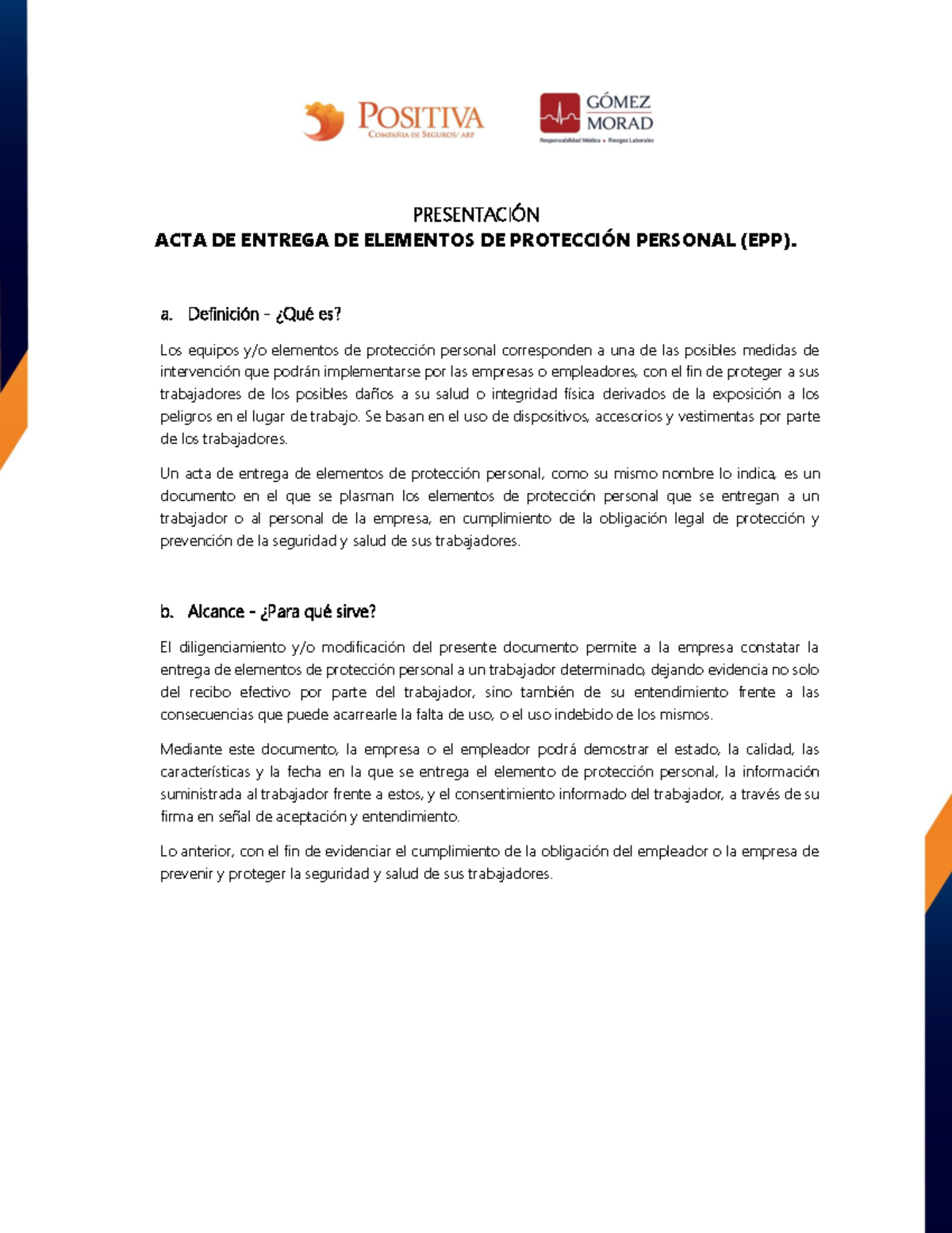 SG.SST-FOR-01 ACTA DE Entrega DE Elementos DE Protección Personal ...