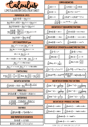 MAT423 calculus 1 - Calculus I - Studocu