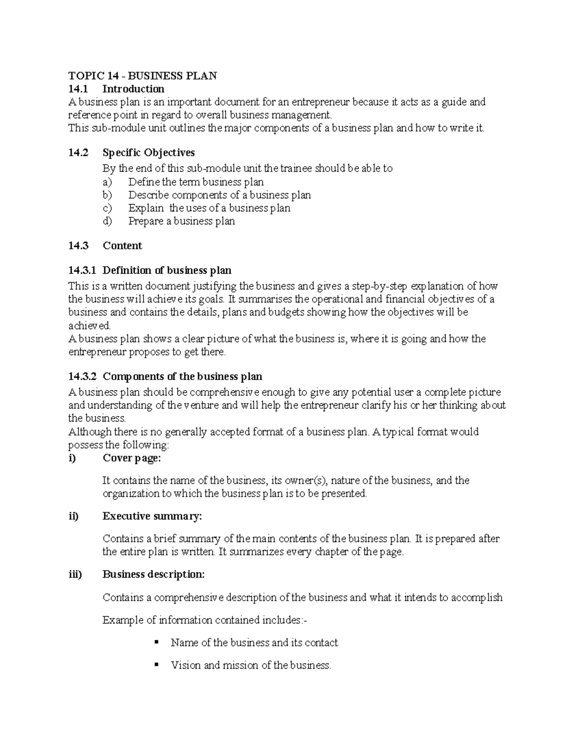 Topic 14 - Business PLAN - Human Resource Management - Studocu