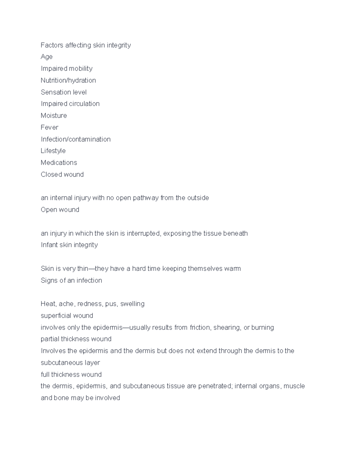6 nurse notes psychology - Factors affecting skin integrity Age ...