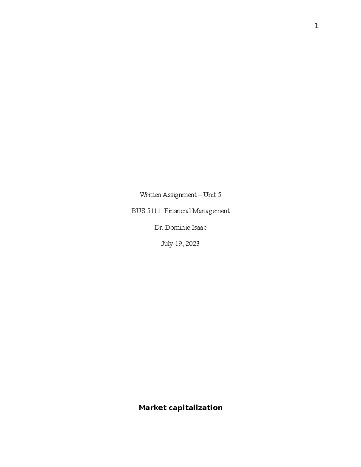 WA5 - unit 5 writing assignment 2 - BUS 5111 - UoPeople - Studocu