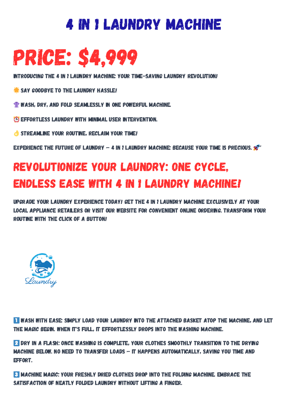 3 in 1 laundry machine - duieiee - 4 in 1 laundry machine Price: $4 ...