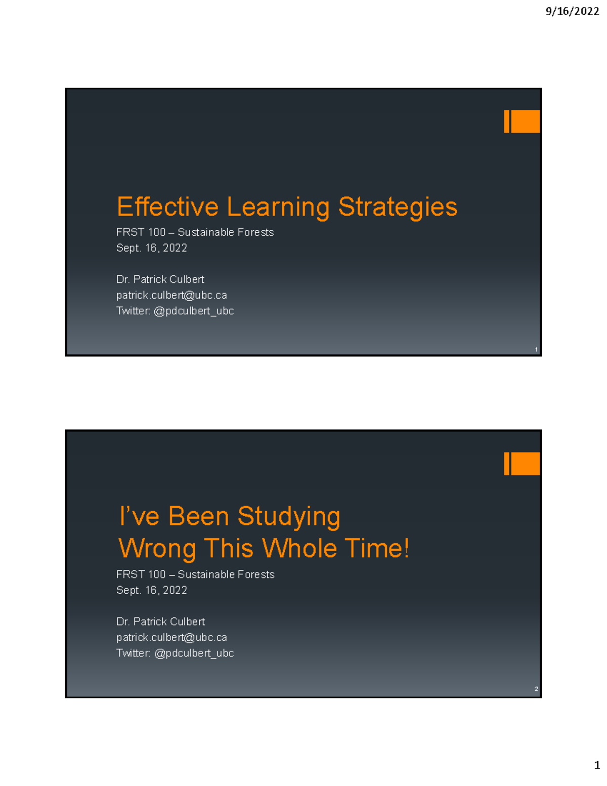 Lecture P1 effective learning strategies - Effective Learning ...