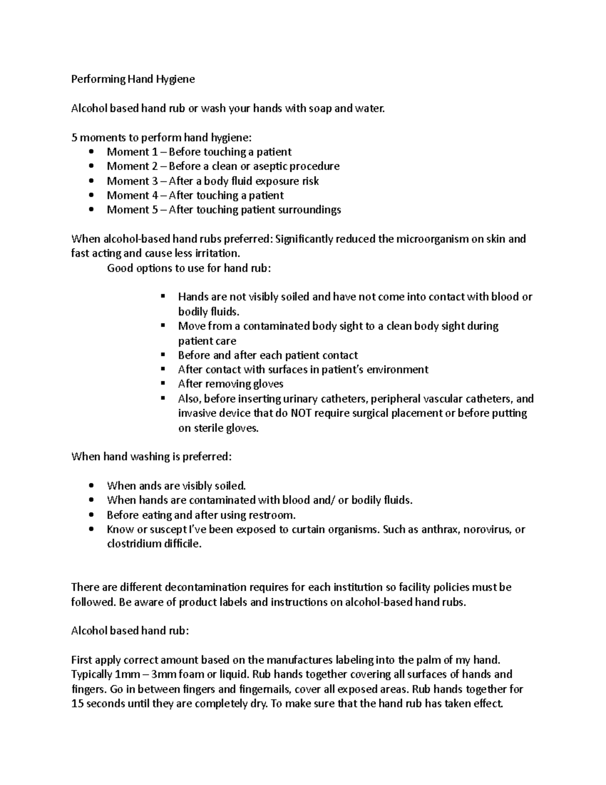 Performing Hand Hygiene - Performing Hand Hygiene Alcohol based hand ...