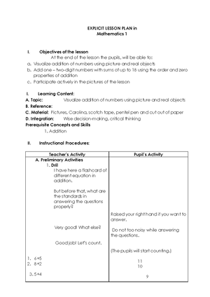 LP2 Marsa - Explicit Lesson Plan In English VI OBJECTIVES Evaluate ...