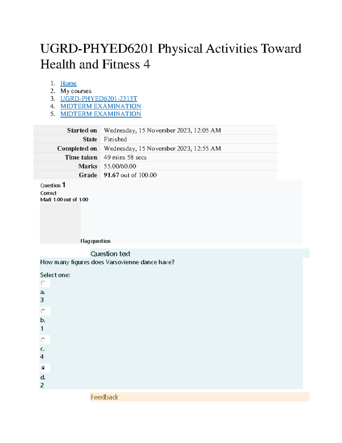 Ilide - pathfit 4 mid - UGRD-PHYED6201 Physical Activities Toward ...