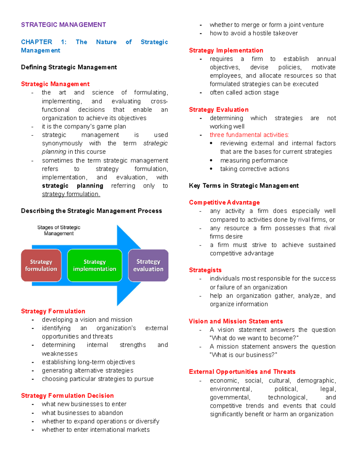 Strama - notes in strategic management - STRATEGIC MANAGEMENT CHAPTER 1 ...
