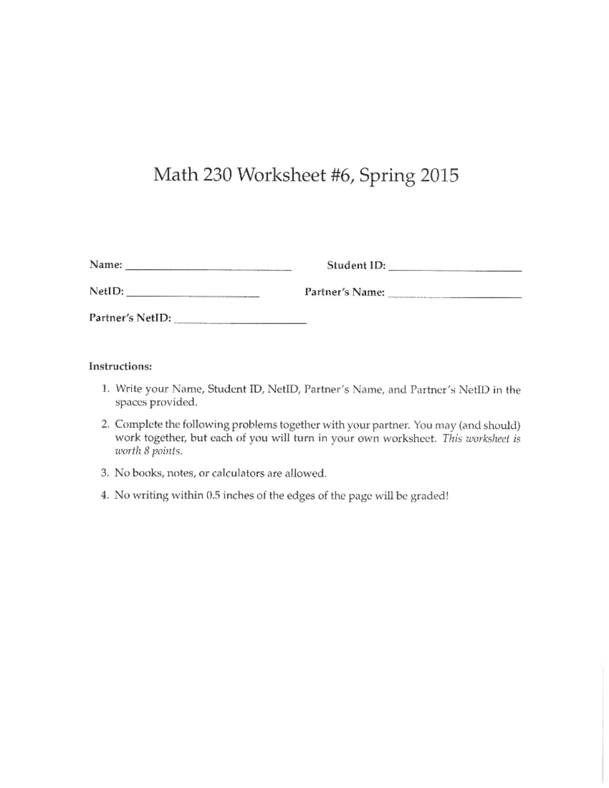 Math 230 S15 W6 Solutions - MATH 230 - Studocu