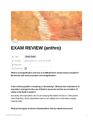 Anthrosphere - Anthroposphere notes - Anthrosphere Type Reading Created ...