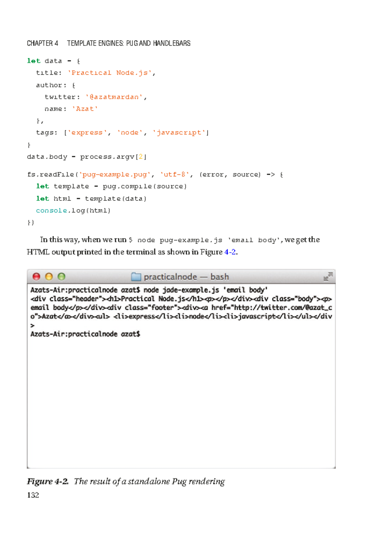 Practical Node Js 31 Let Data { Title Practical Node Author { Twitter Azatmardan