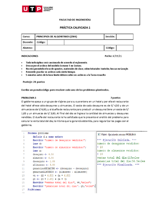 Principios de algoritmos - ingeniería - UTP - Studocu