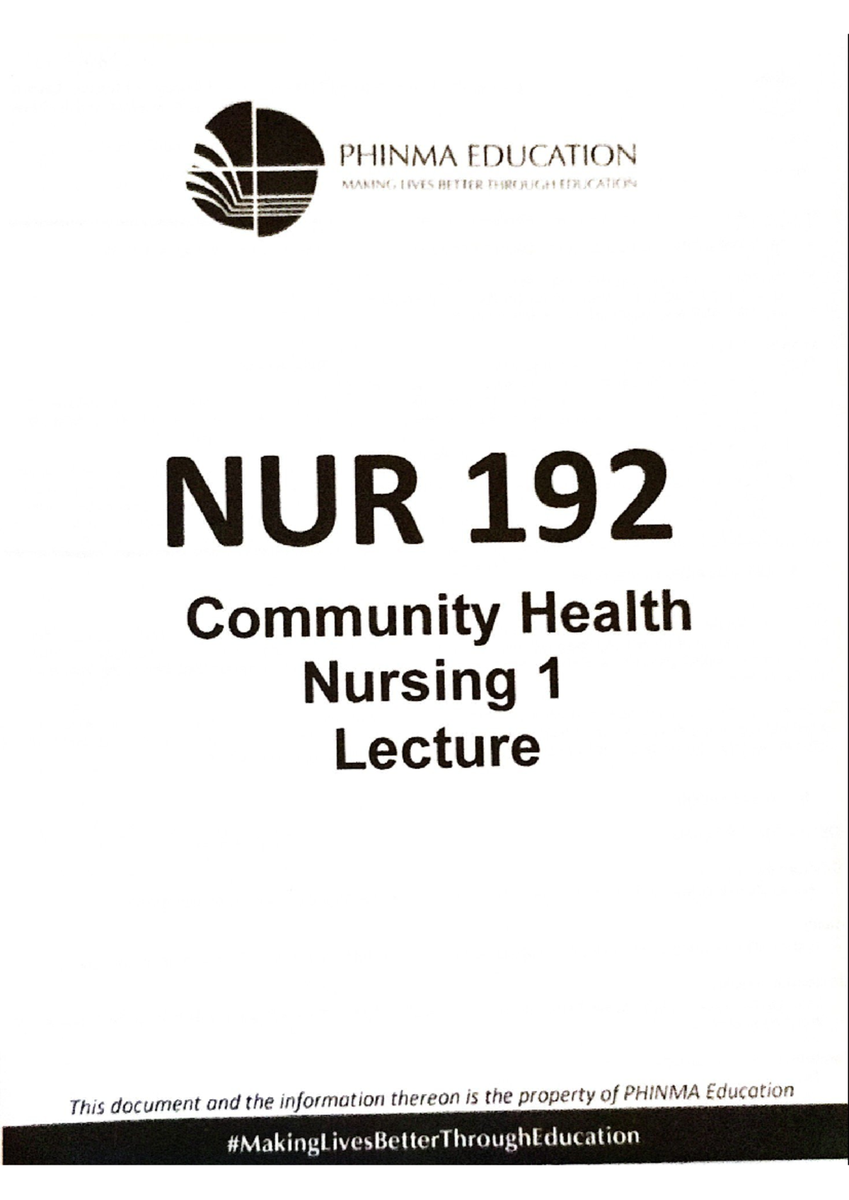 CHN LEC 1 4 - CHN Lecture - Studocu