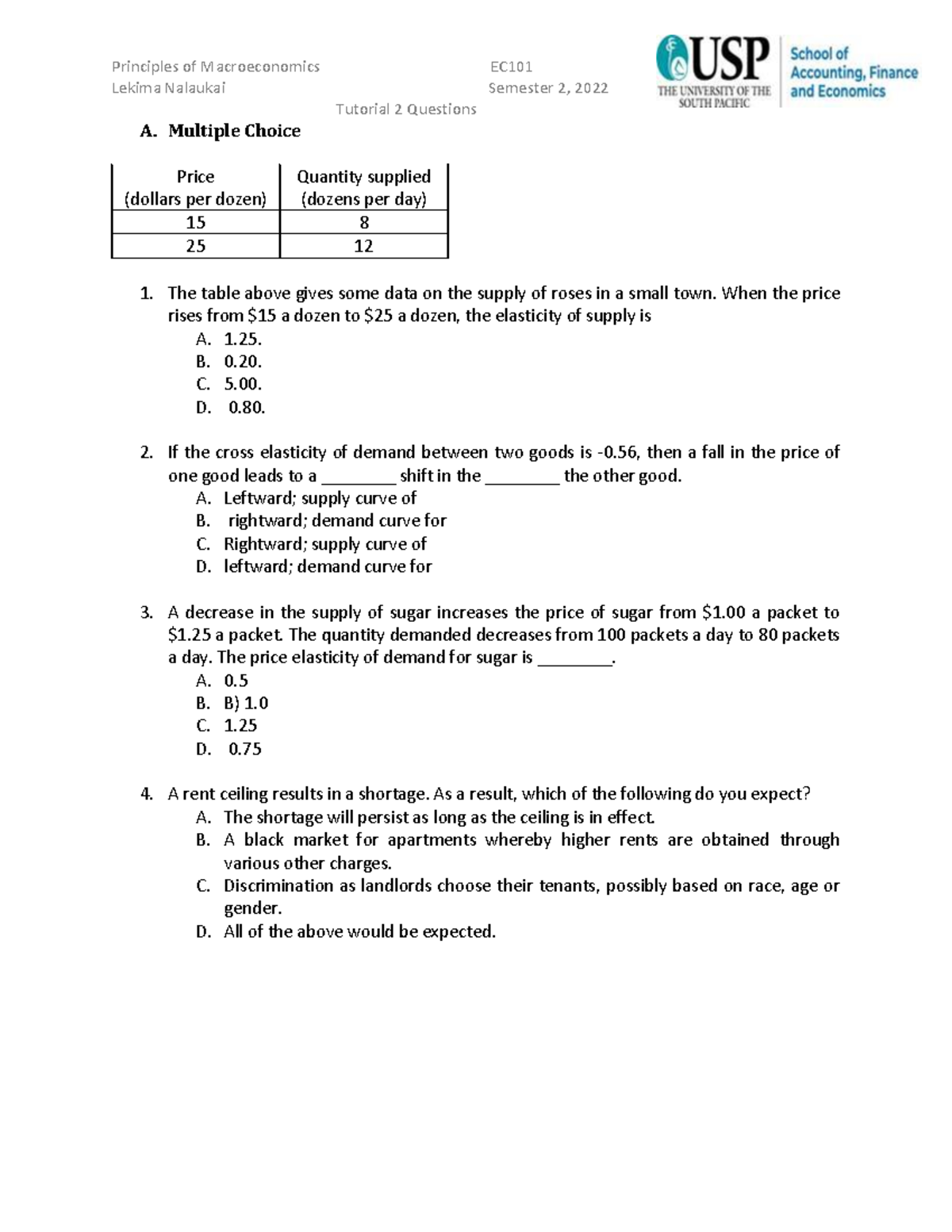 Tutorial 2 Questions - Lekima Nalaukai Semester 2, 2022 Tutorial 2 ...