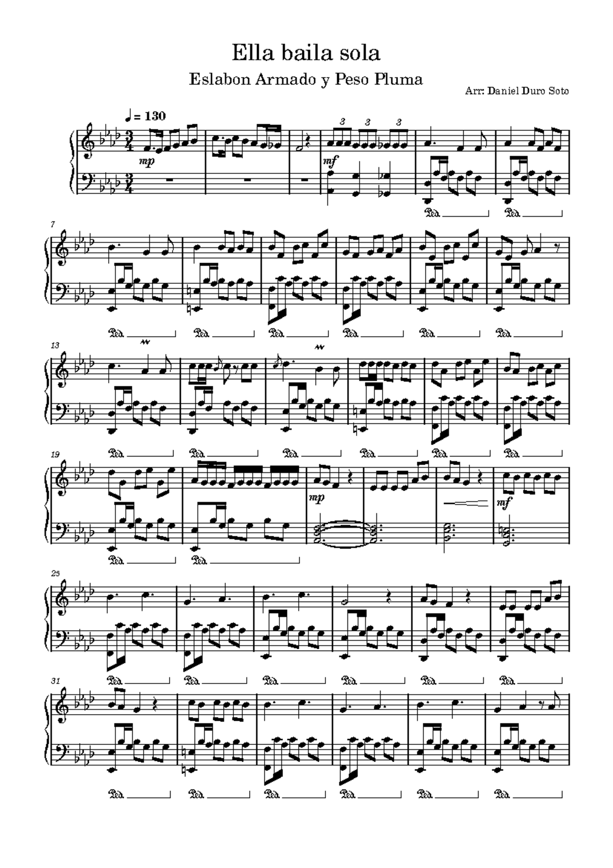 Ella Baila Sola Eslabon Armado y Peso Pluma - Arr: Daniel Duro Soto ...