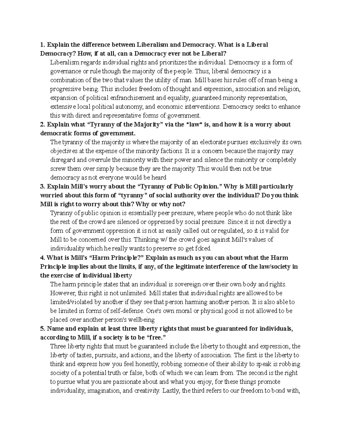 Philosophy Lecture 10 Study Questions - Explain the difference between ...