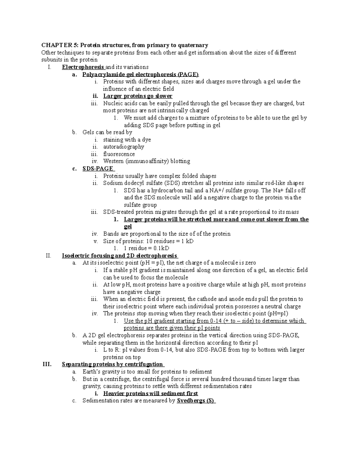 2020 Biochemistry lecture notes lecture 6 - CHAPTER 5: Protein ...