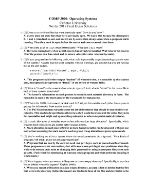 Assignment 3 - solutions - Carleton University School of Computer Science COMP 3000 (WINTER 2022 ...