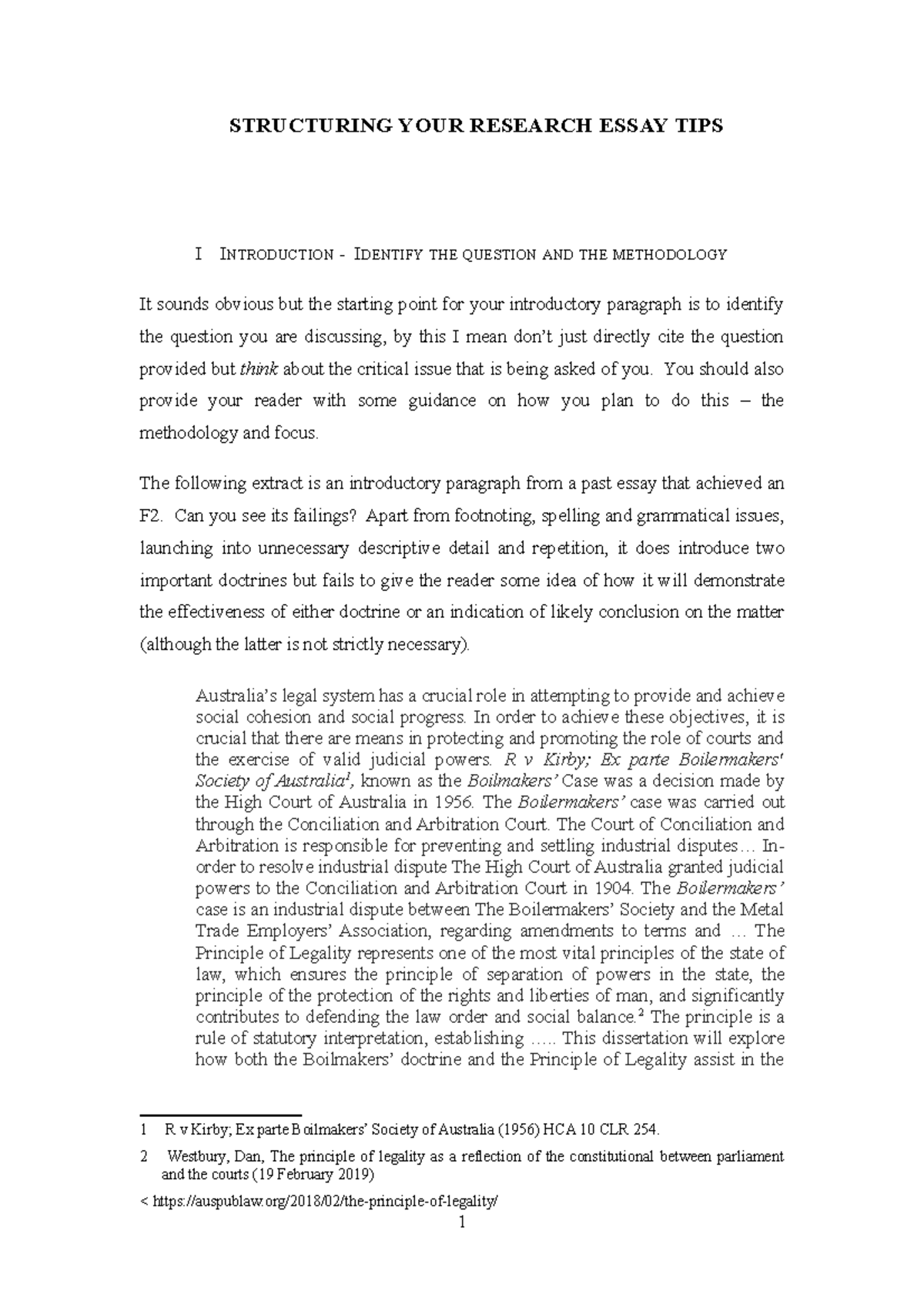 Structuring your Research Essay - a brief guide - STRUCTURING YOUR RESEARCH ESSAY TIPS I - Studocu