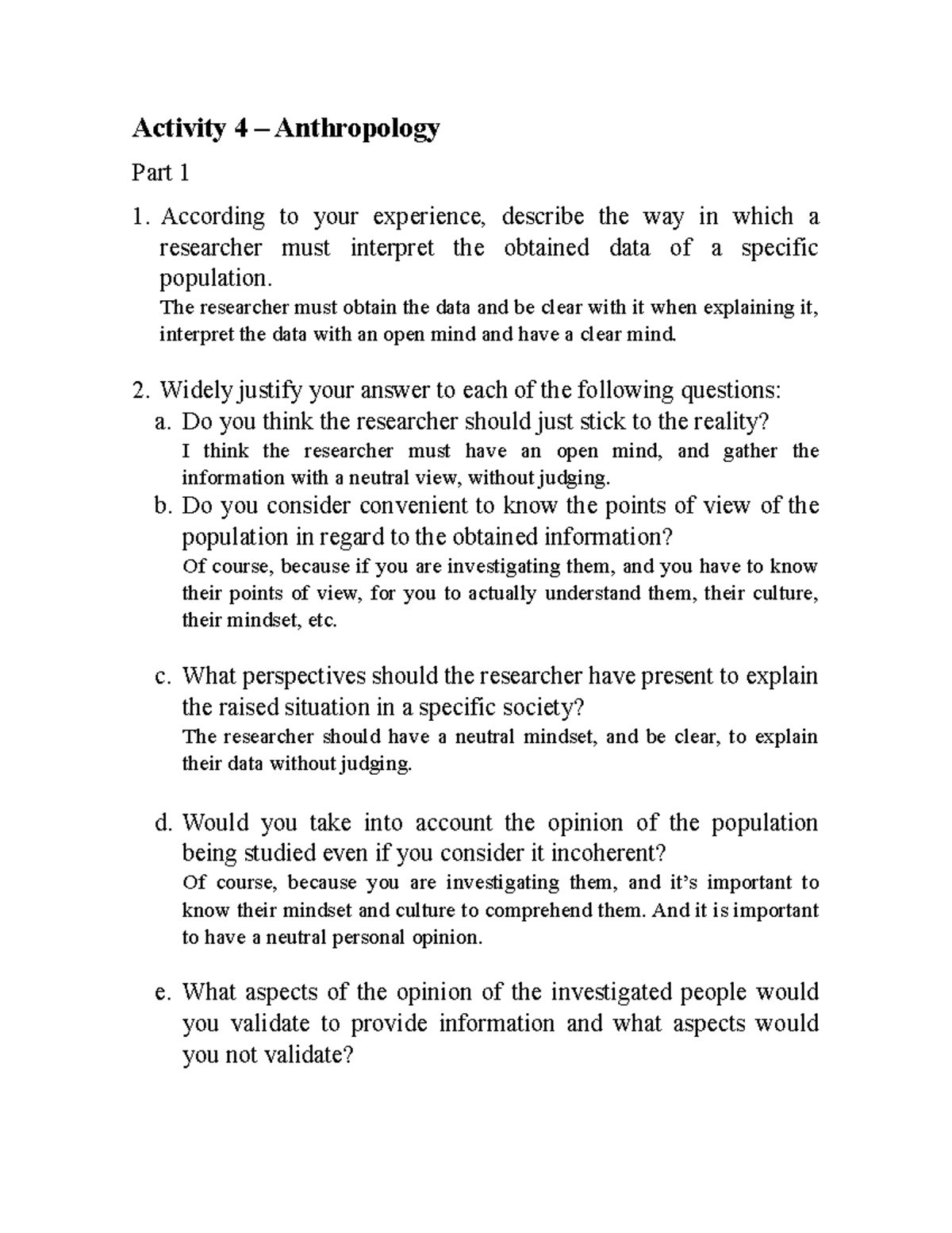 Activity 4 - Actividad 4 clase de anthropology resumido. - Activity 4 ...