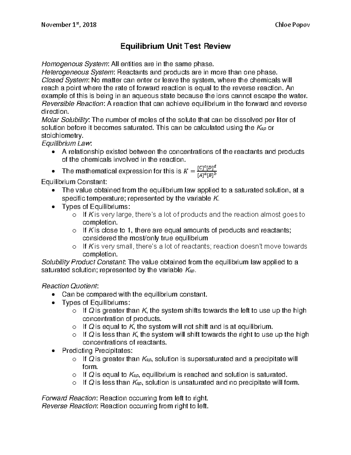 Equilibrium Unit Test Review - Warning: TT: undefined function: 32 ...