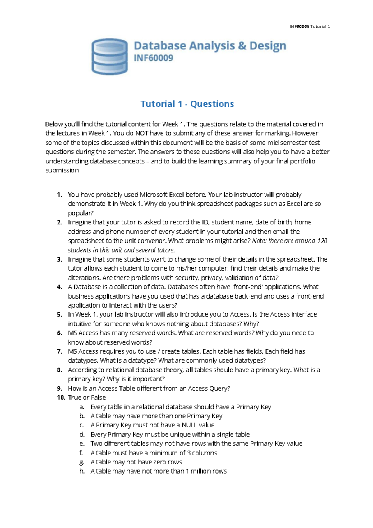 INF60009 TU01-Questions-1-1-2 - Tutorial 1 - Questions Below you’ll find the tutorial content ...