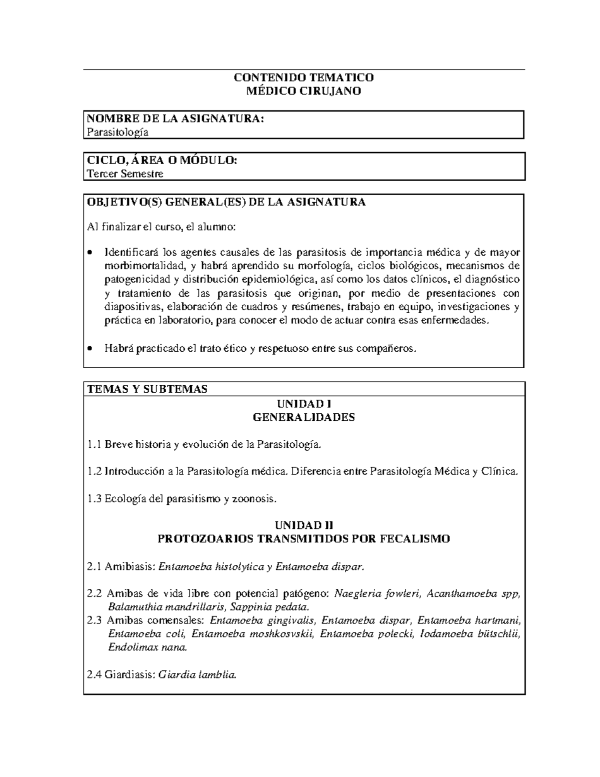 Contenido Tematico Alumnos - CONTENIDO TEMATICO MÉDICO CIRUJANO NOMBRE ...