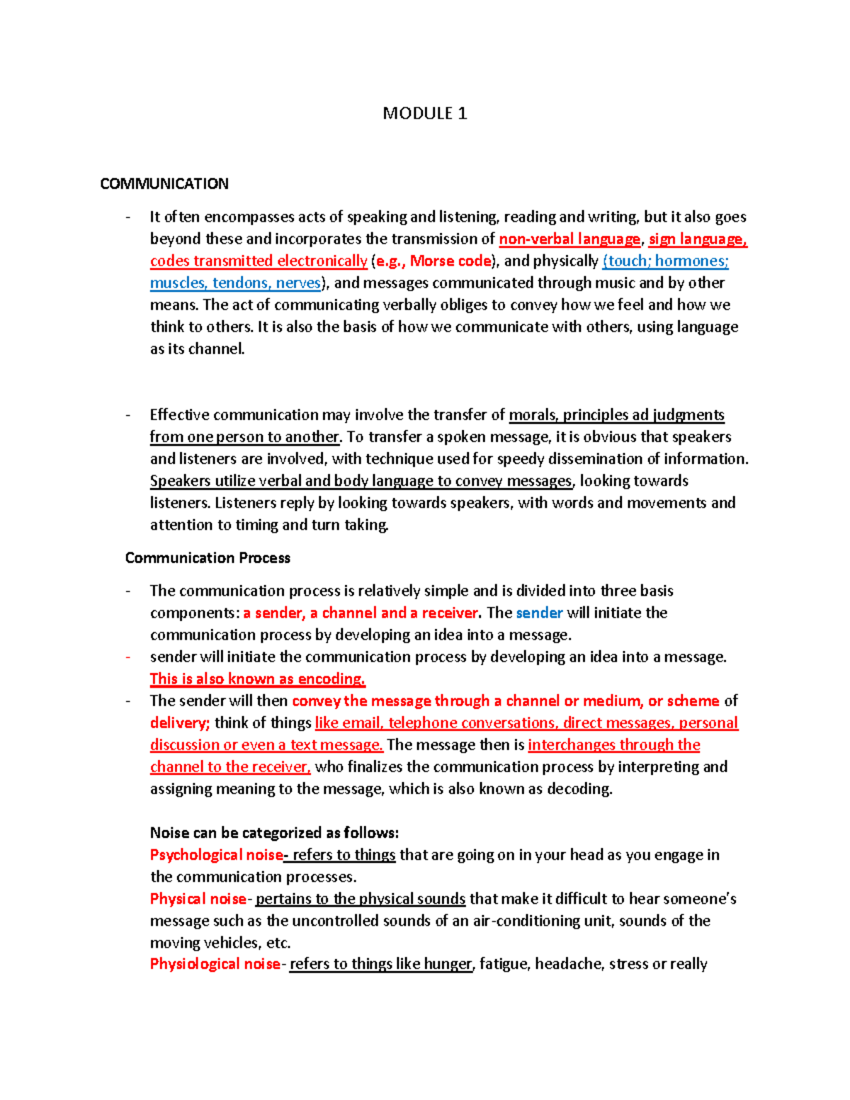 Reviewer M1 AND M2 - MODULE 1 COMMUNICATION It often encompasses acts ...