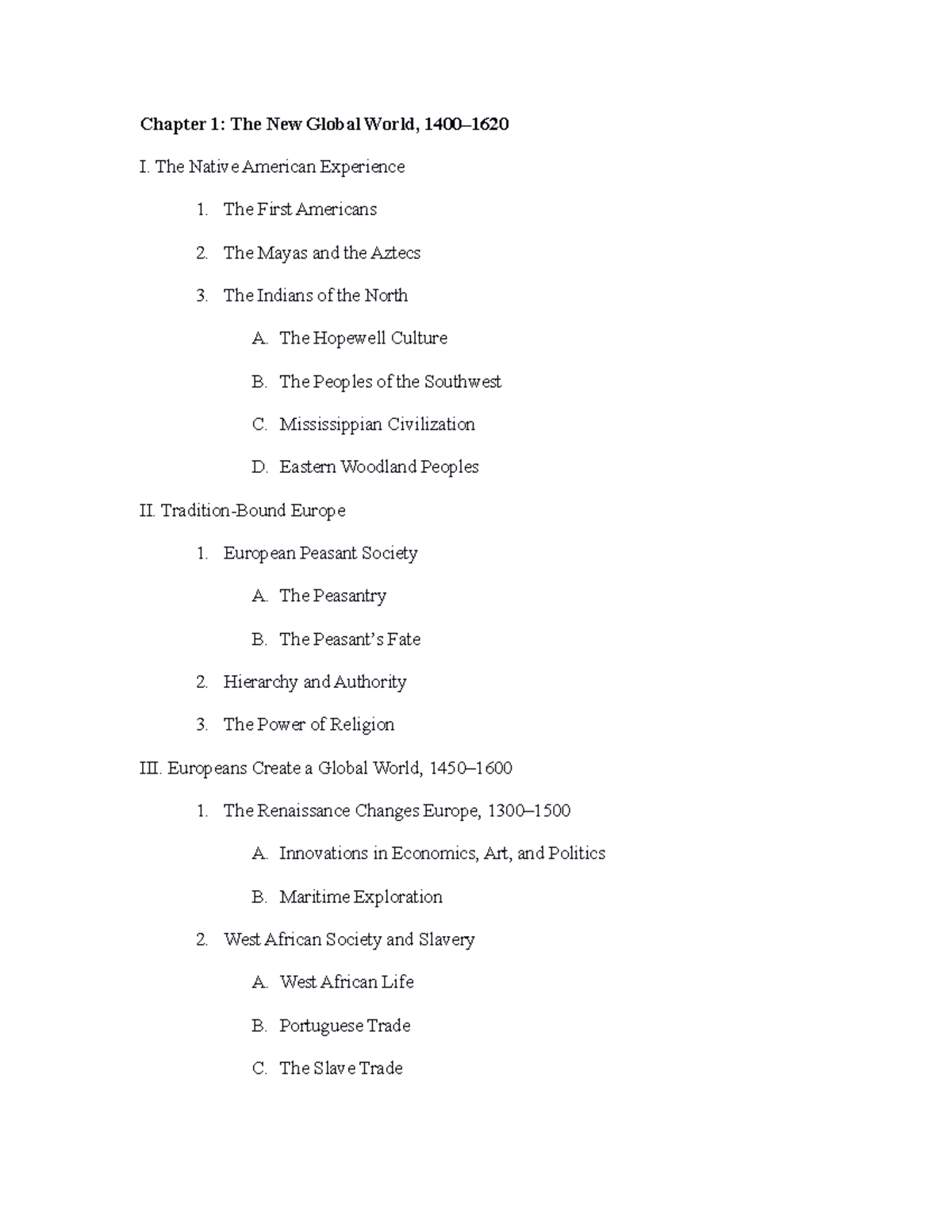 Henretta 7 osg ch 1 note taking outlines final - Chapter 1: The New ...
