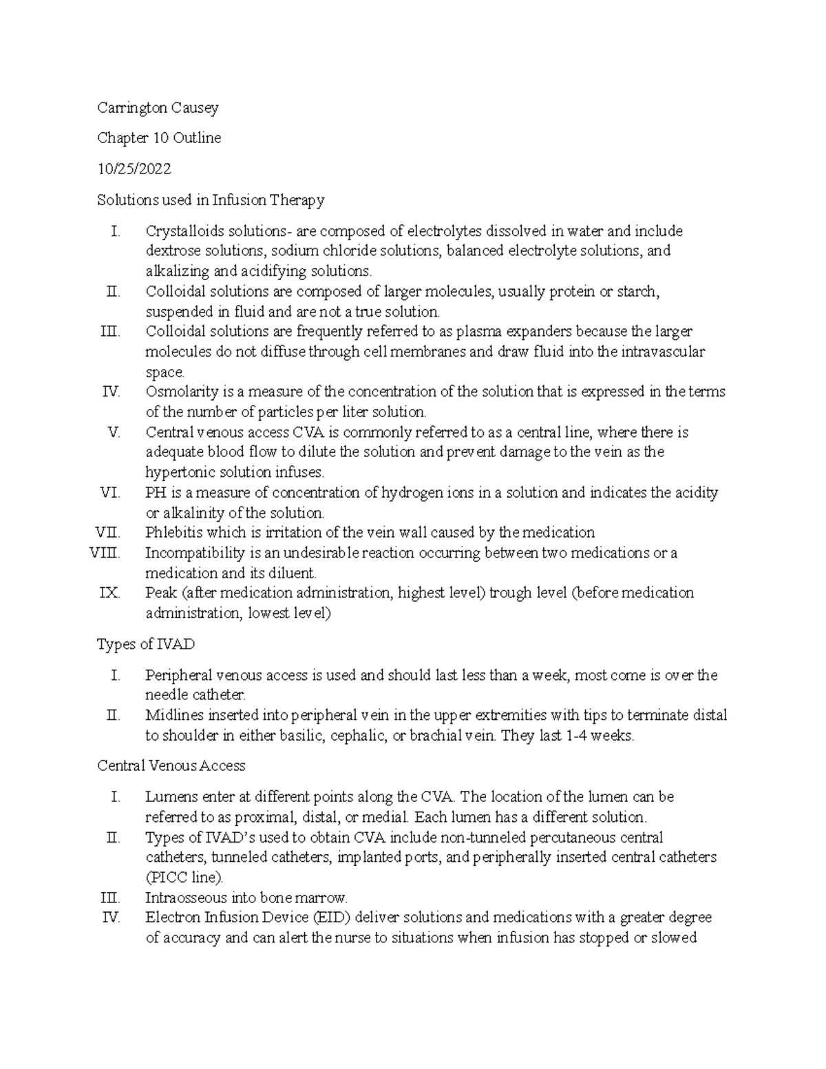 Chapter 10 outline - Carrington Causey Chapter 10 Outline 10/25 ...