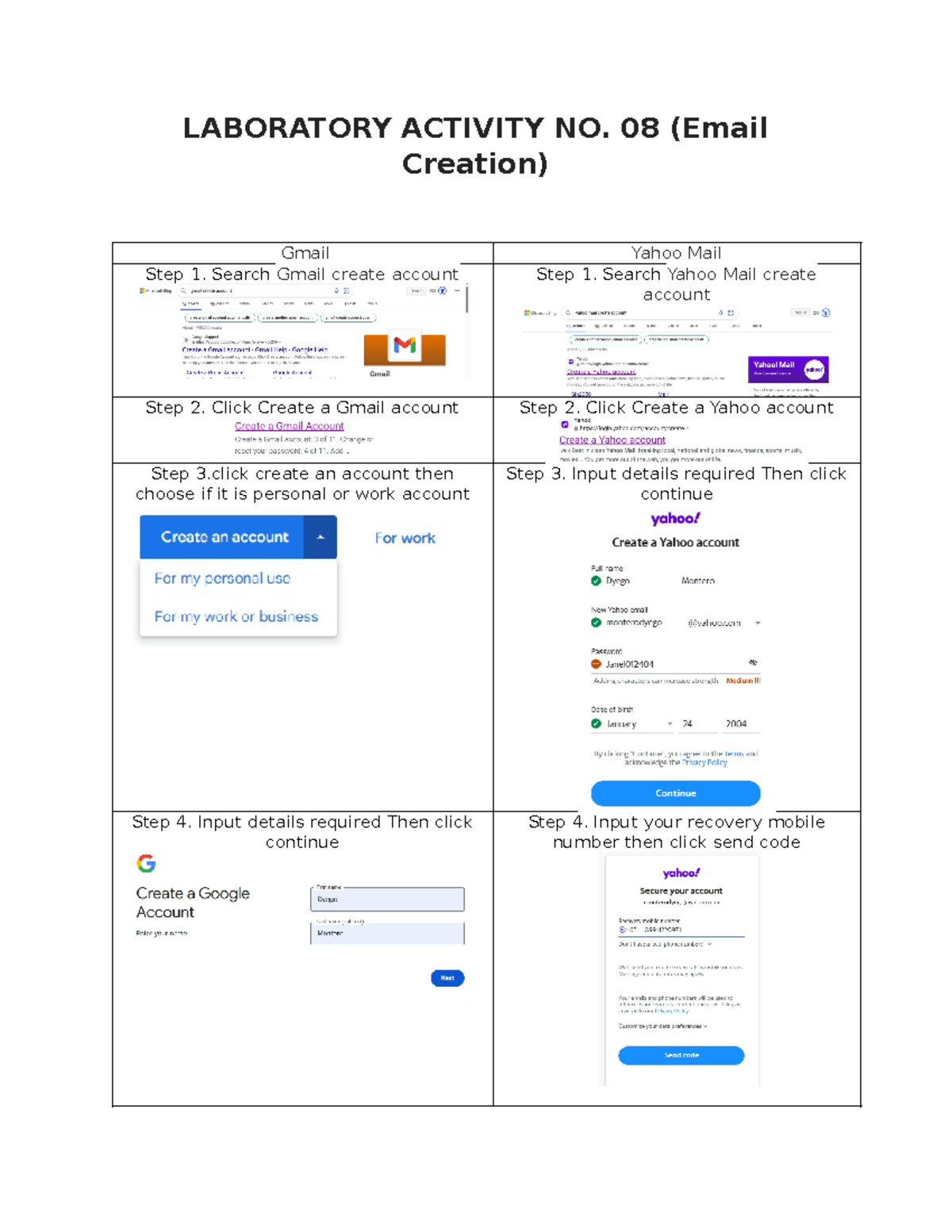 Laboratory Activity NO. 08 (Email Creation) dyegs montero - LABORATORY ...