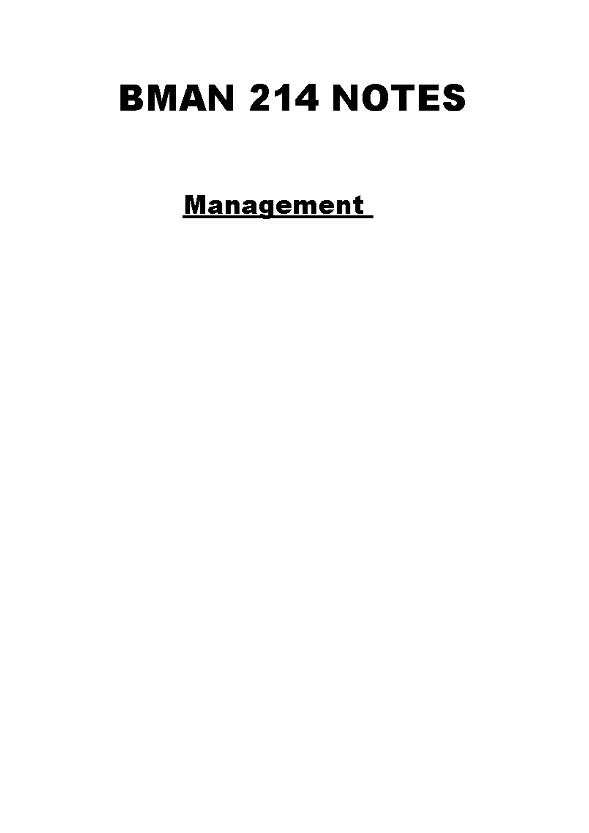 BMAN 214 Notes. SU8 - The summaries provided are for Bman214 - BMAN 214 ...