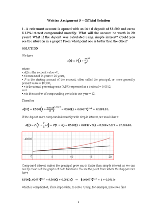Written Assignment 1answer key - 1 Written Assignment 1 – Official Solution 1. Find the domain ...