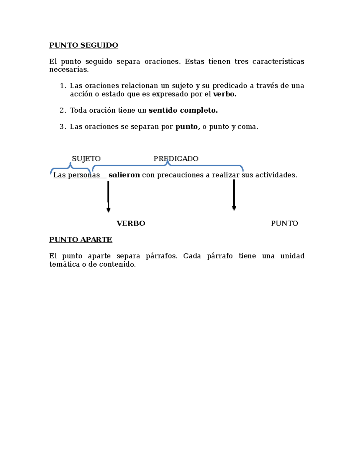 Ejercicios sobre comas y puntos (sesión 3) - PUNTO SEGUIDO El punto ...