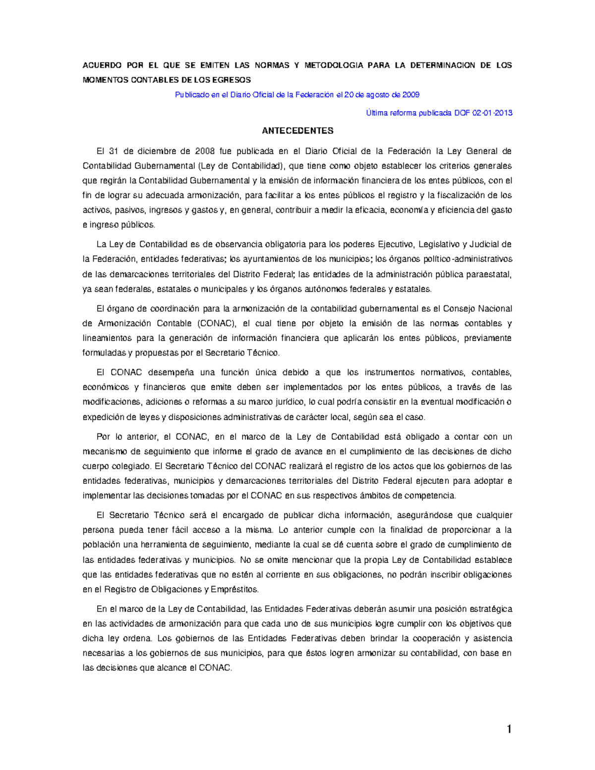 1 Momentos contables de los Egresos - ACUERDO POR EL QUE SE EMITEN LAS ...