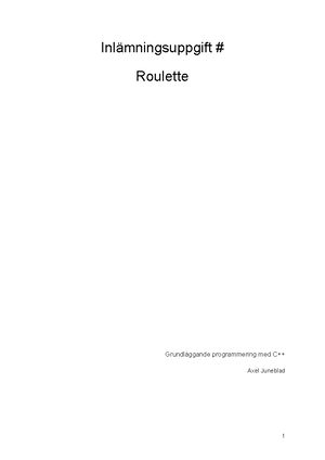 Rapport Uppgift 1 - Sebastian Kedner - Inlämningsuppgift 1 Kasta Tärning Grundläggande ...