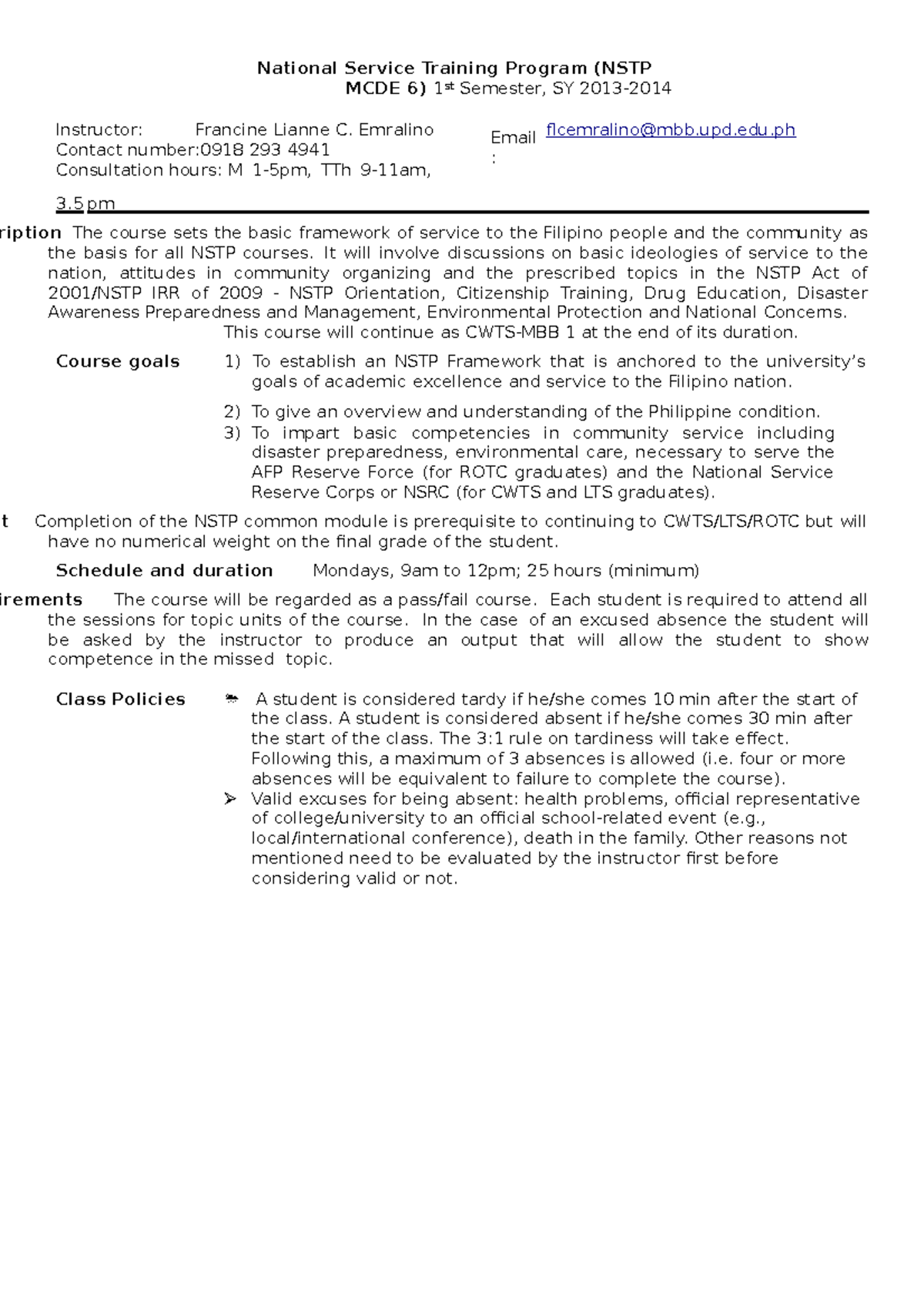 Nstp-cwts - Asfdgh - National Service Training Program (NSTP MCDE 6) 1 ...