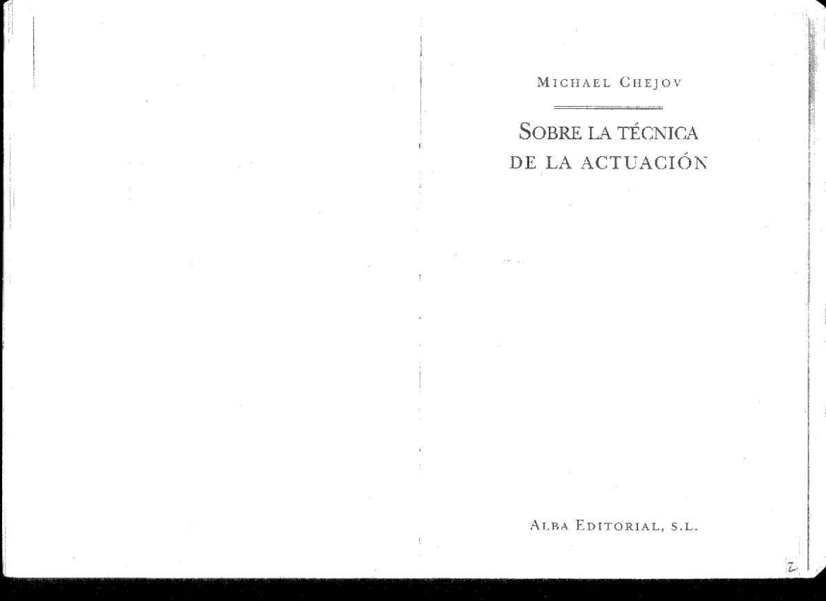 05 Chejov, Michael, Sobre la tecnica de la actuacion, ALBA, Barcelona ...